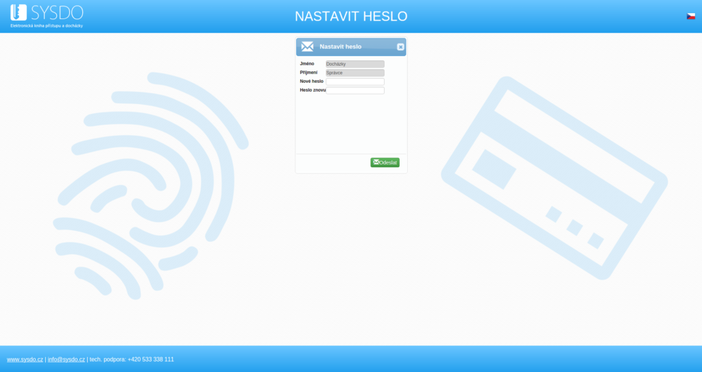 První přihlášení – SYSDO nápověda